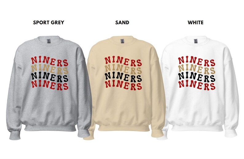 San Francisco Niners Sweatshirt | 49ers Football Crewneck | SF Football ...