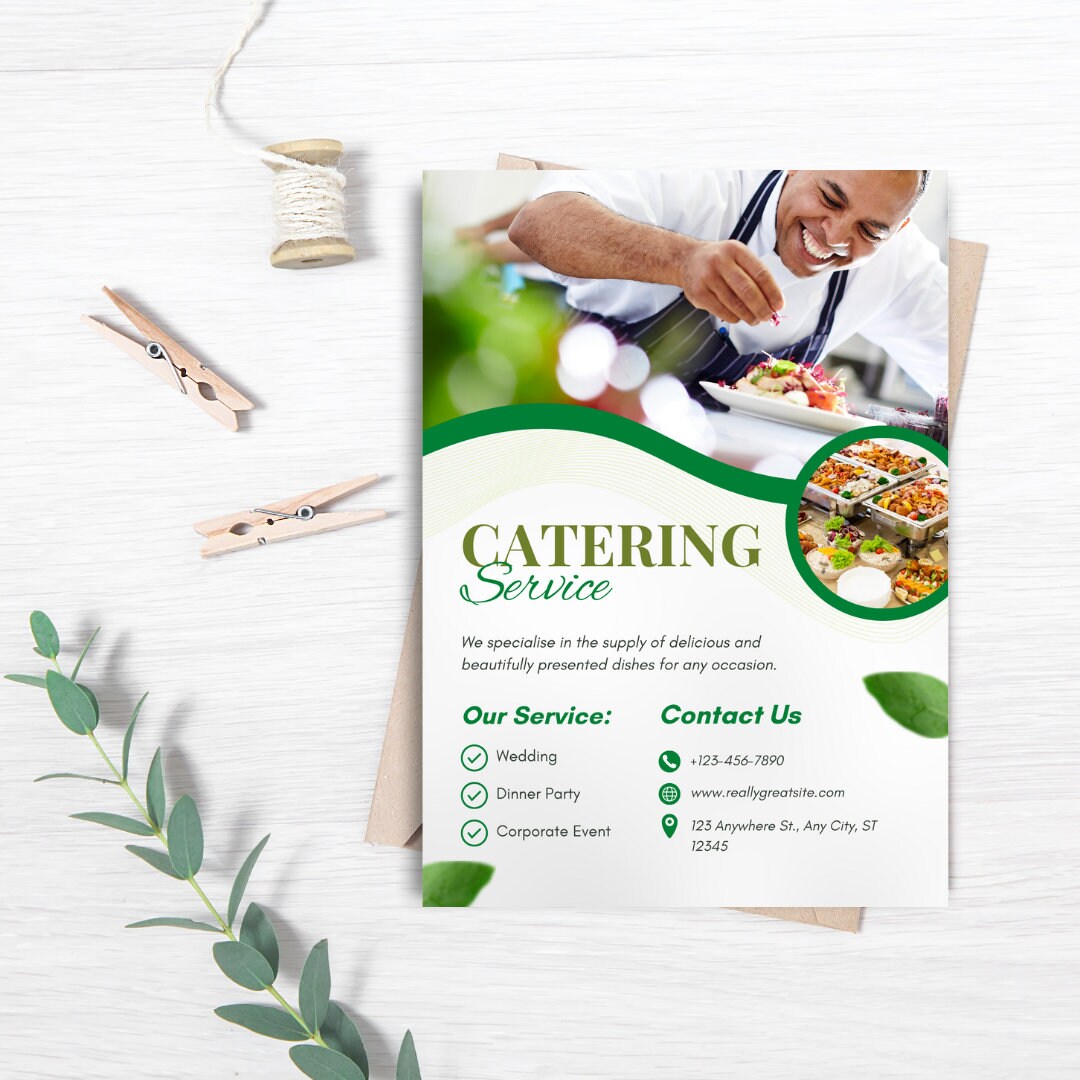 Editable Flyer Template, Catering Services Flyer, Restaurant Flyer ...