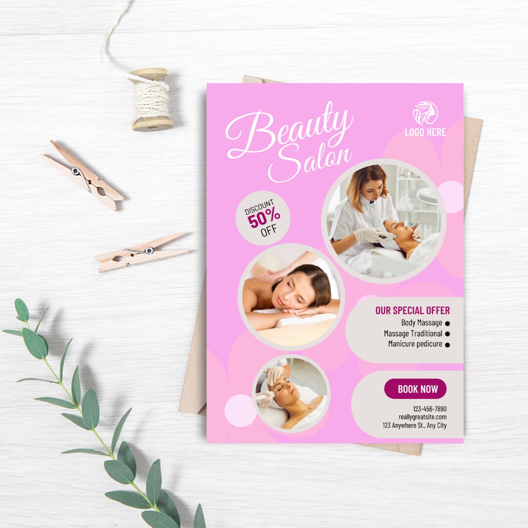 Flyer Template, Beauty Salon Flyer, Salon Flyer,salon Template ...