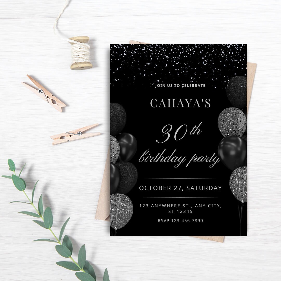 Editable 30th Birthday Invitation Template Printable Birthday - Etsy
