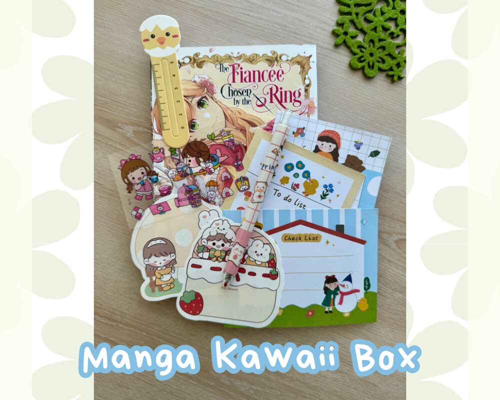 Manga Kawaii Box Mystery Manga & Cute Stationery memos, Stickers, Pen ...