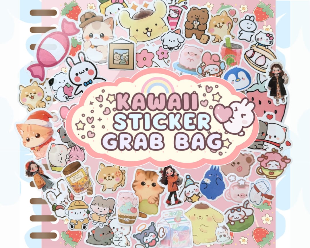 Kawaii Sticker Grab Bag | Cute Mystery Sticker Flake Pack | Perfect for ...