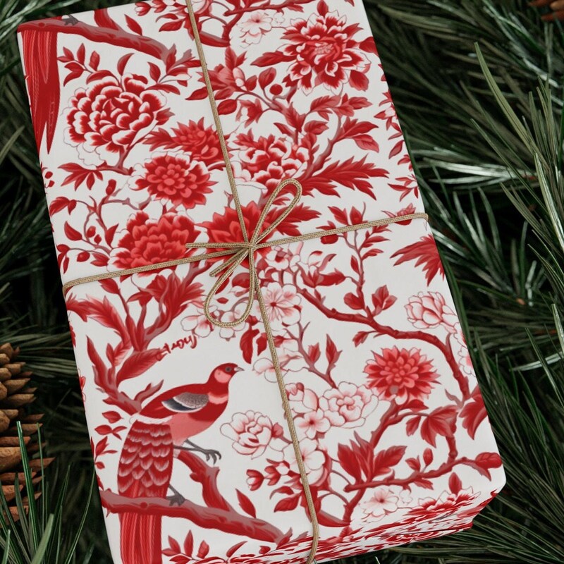 Red Toile Paper - Etsy