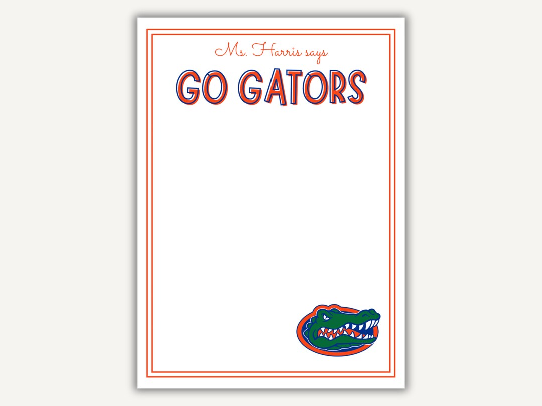 Personalized Florida Gators Notepad for Teachers, Teacher Gifts, Back ...