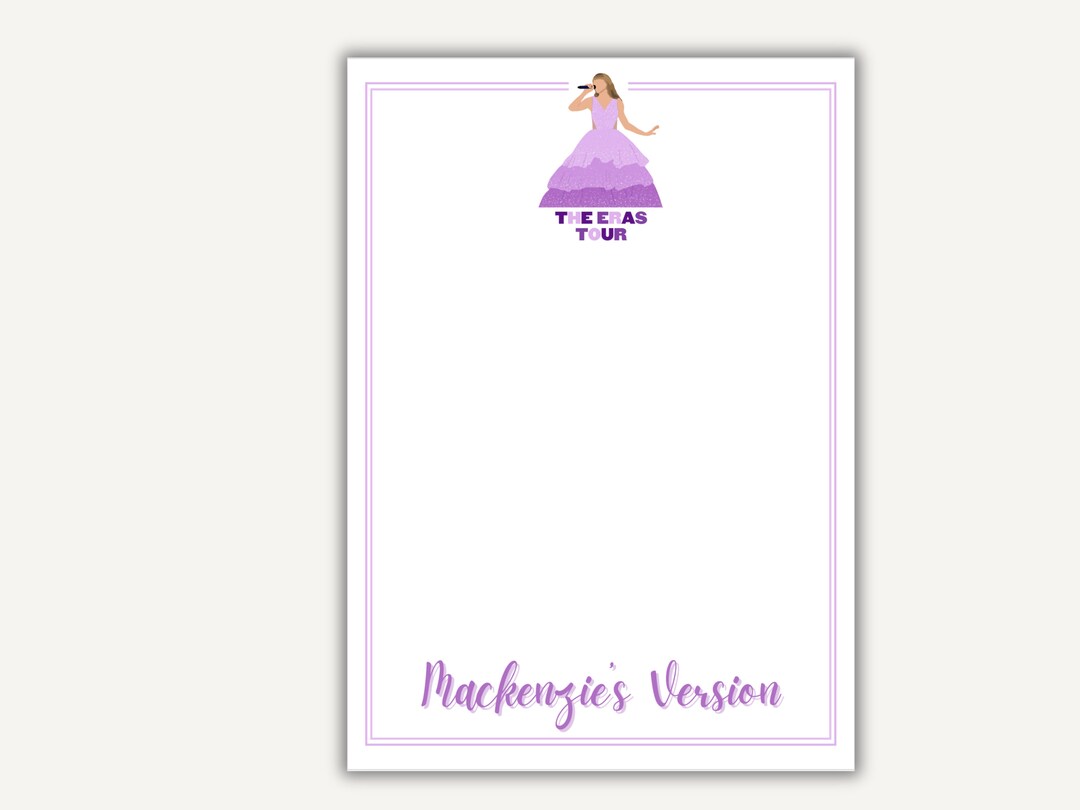Personalized Taylor Swift Notepad, the Eras Tour, Taylor Swiftie ...