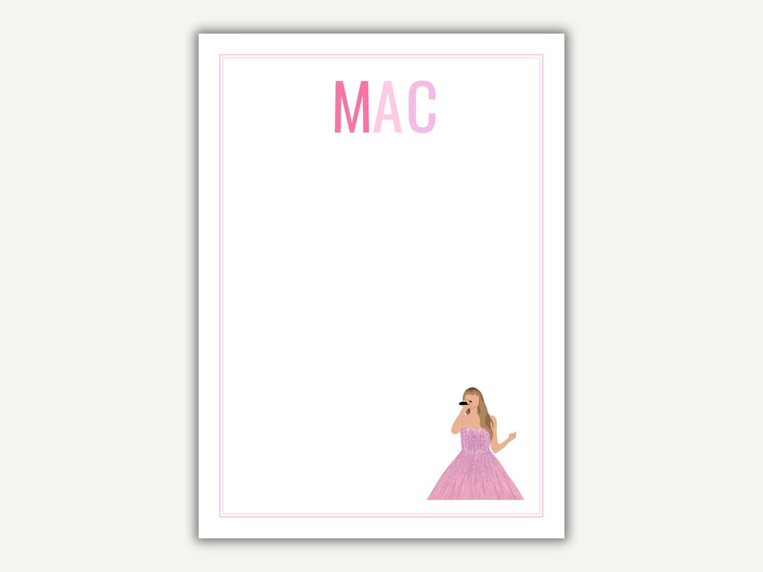 Personalized Taylor Swift Notepad the Eras Tour Taylor - Etsy