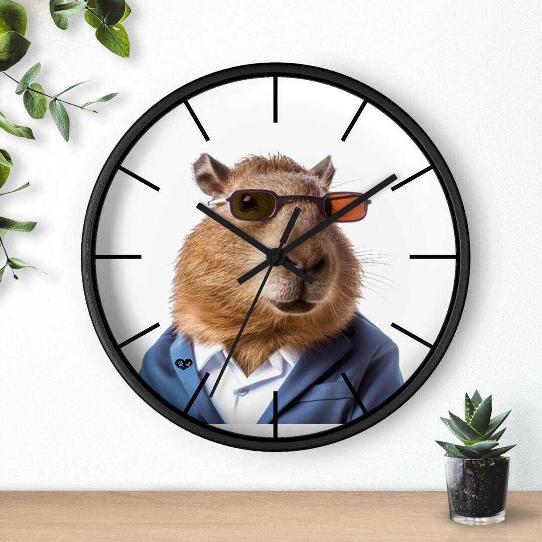 Cool Capybara Wall Clock - Fun Home Decor, Quirky Gift, Animal Lovers ...