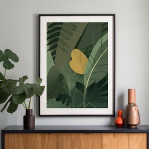 Jungle Painting Midcentury Modern Art Prints Set of 3, Abstract ...