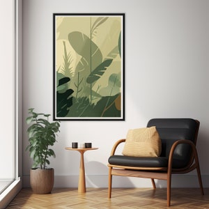 Jungle Painting Midcentury Modern Art Prints Set of 3, Abstract ...