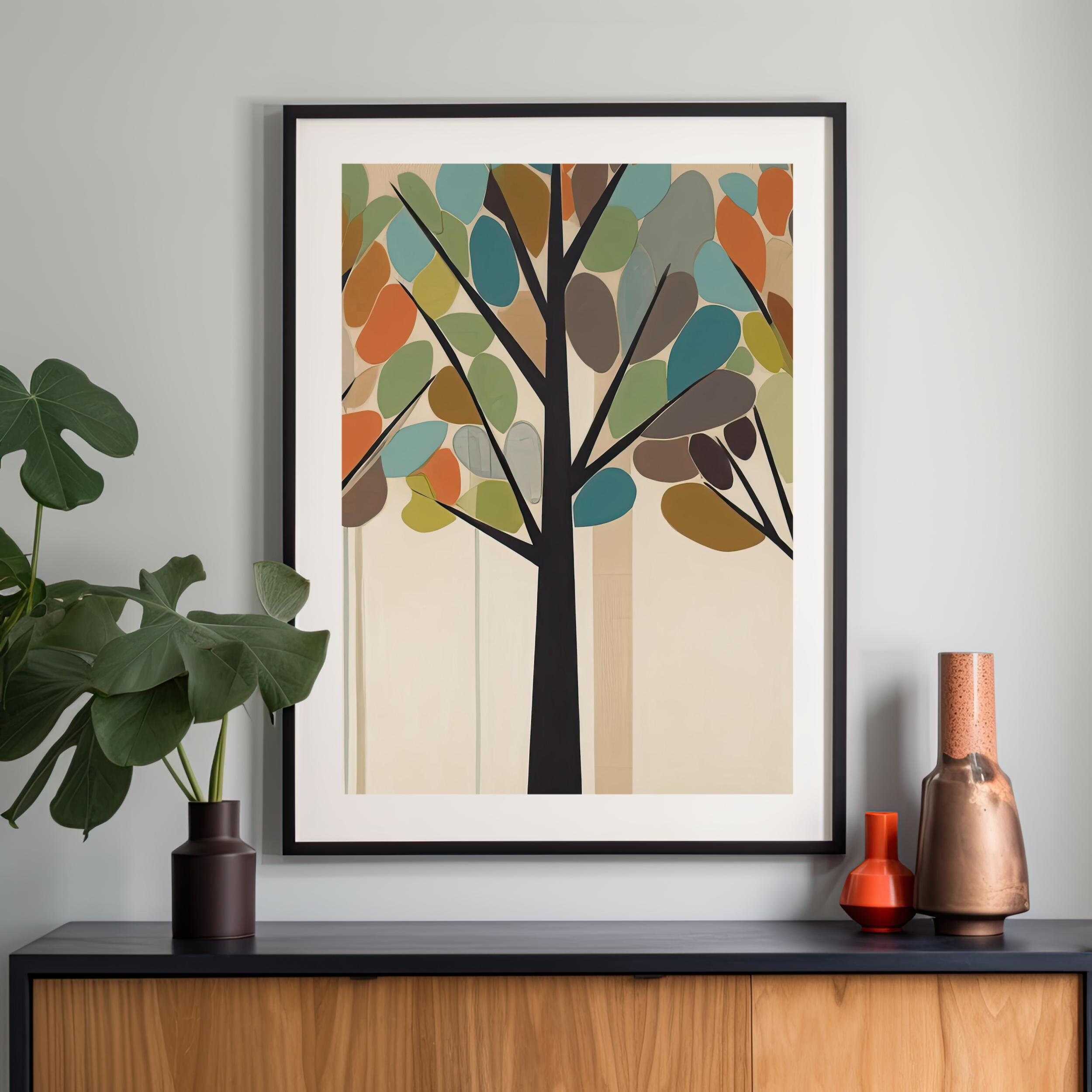 Forest Printable Art, Set of 3, Midcentury Modern, Textured Abstract ...