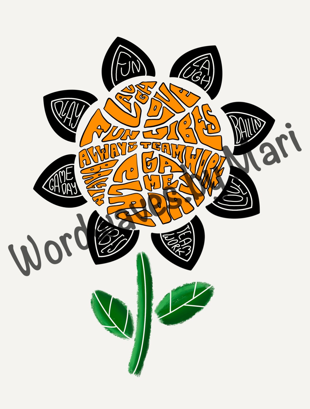 Basketball-flower Word Art - Etsy