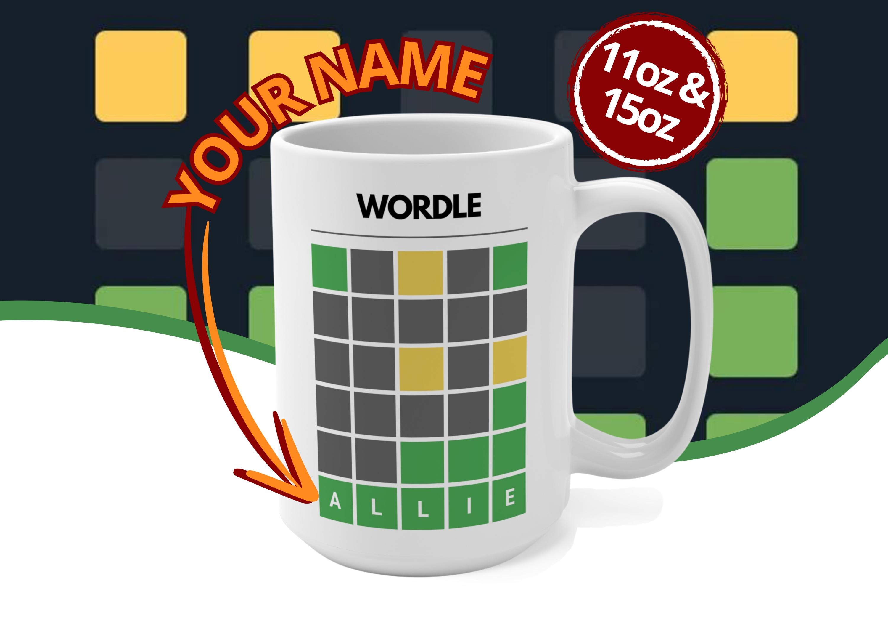 Customizable Wordle Grid Mug With Name - Funny Wordle Mug, Personalized ...