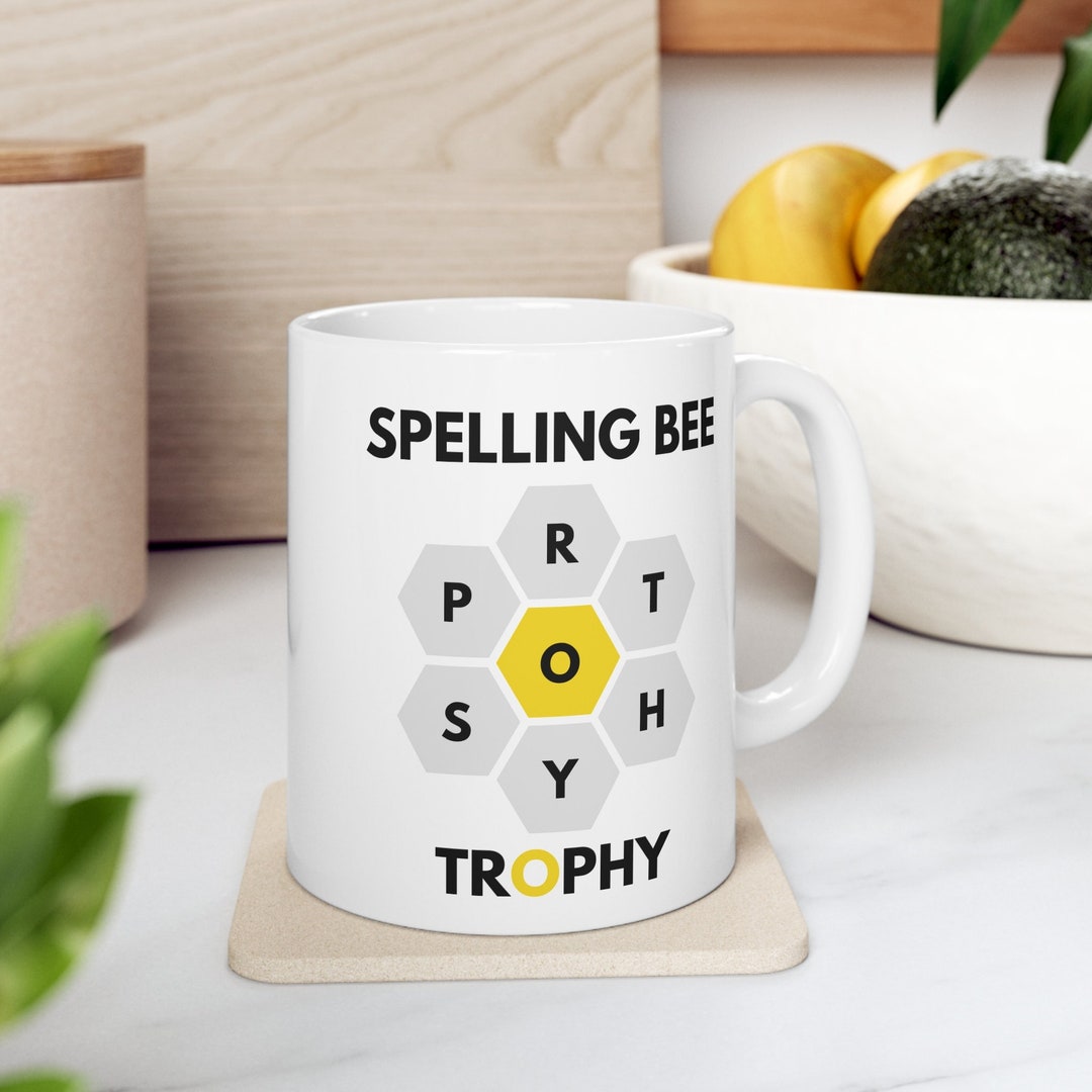 Spelling Bee Trophy Mug NYT Wordle Mug Custom 2 Sided 11oz Mug Office ...