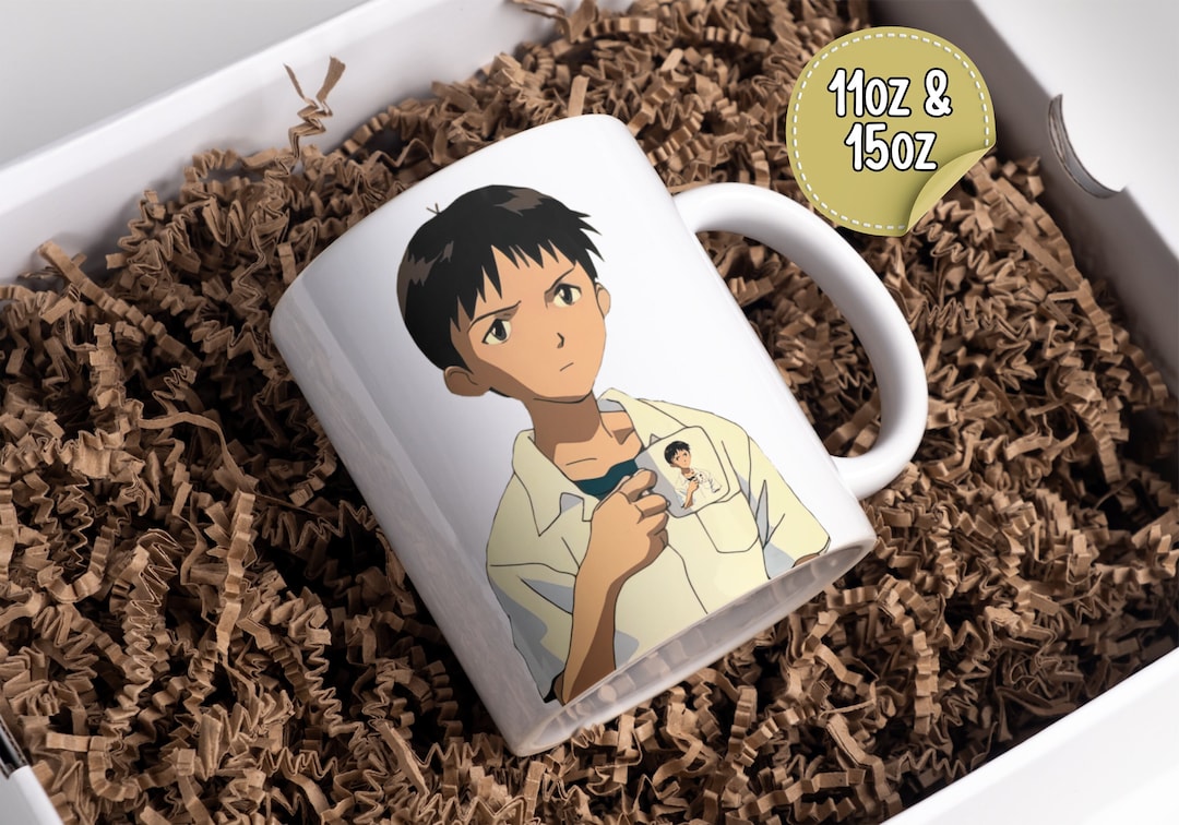 Shinji Holding Mug Shinji Ikari Large Mug Rei Ayanami Mug Neon Genesis ...