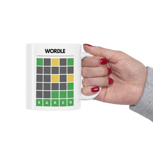 Customizable Wordle Grid Mug With Name - Funny Wordle Mug, Personalized ...