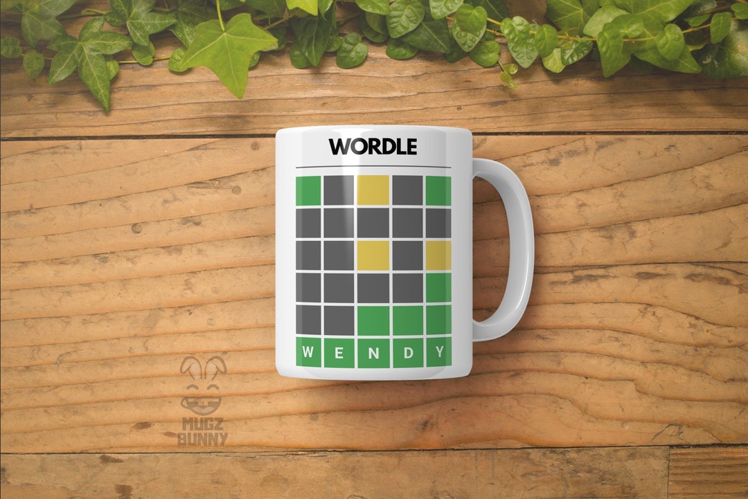 Customizable Wordle Grid Mug With Name - Funny Wordle Mug, Personalized ...
