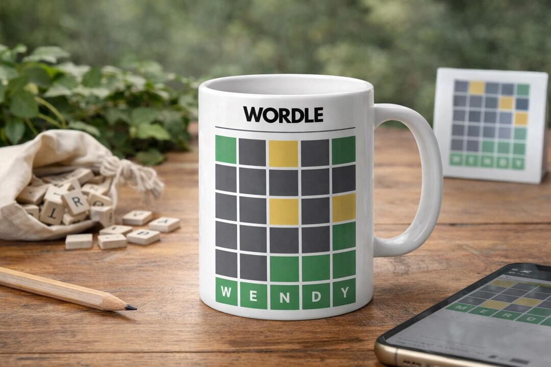 Customizable Wordle Grid Mug With Name - Funny Wordle Mug, Personalized ...