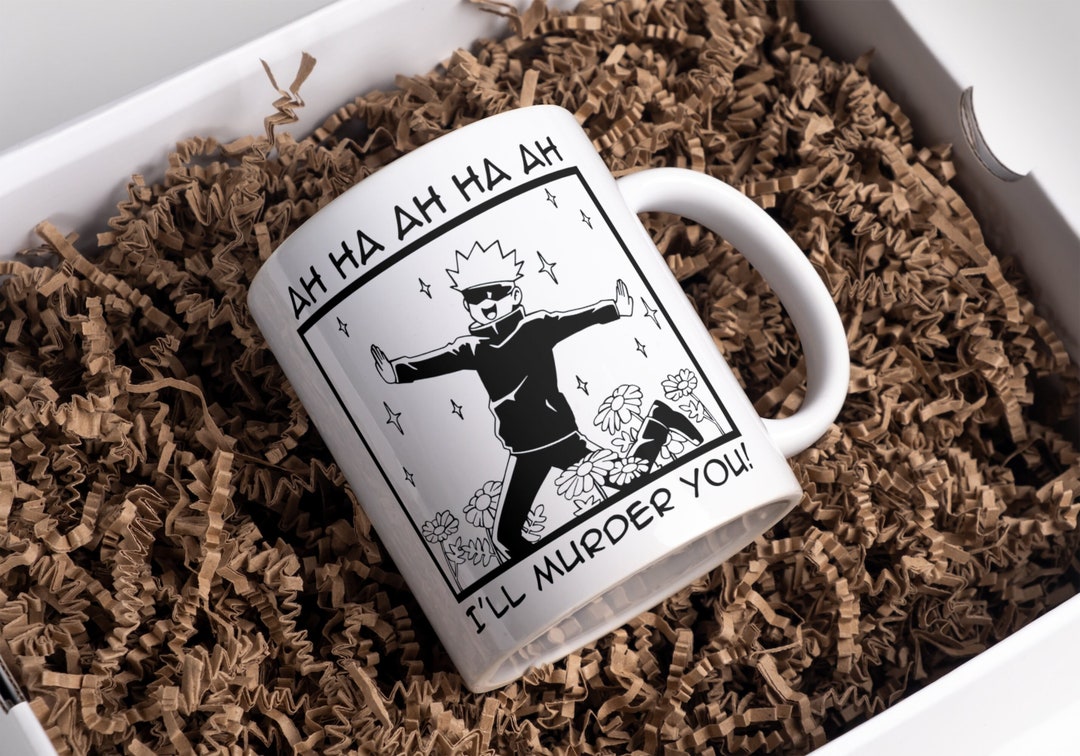 Gojo Satoru Mug I'll Murder You Large Mug Jujutsu Kaisen Mug Kawaii ...