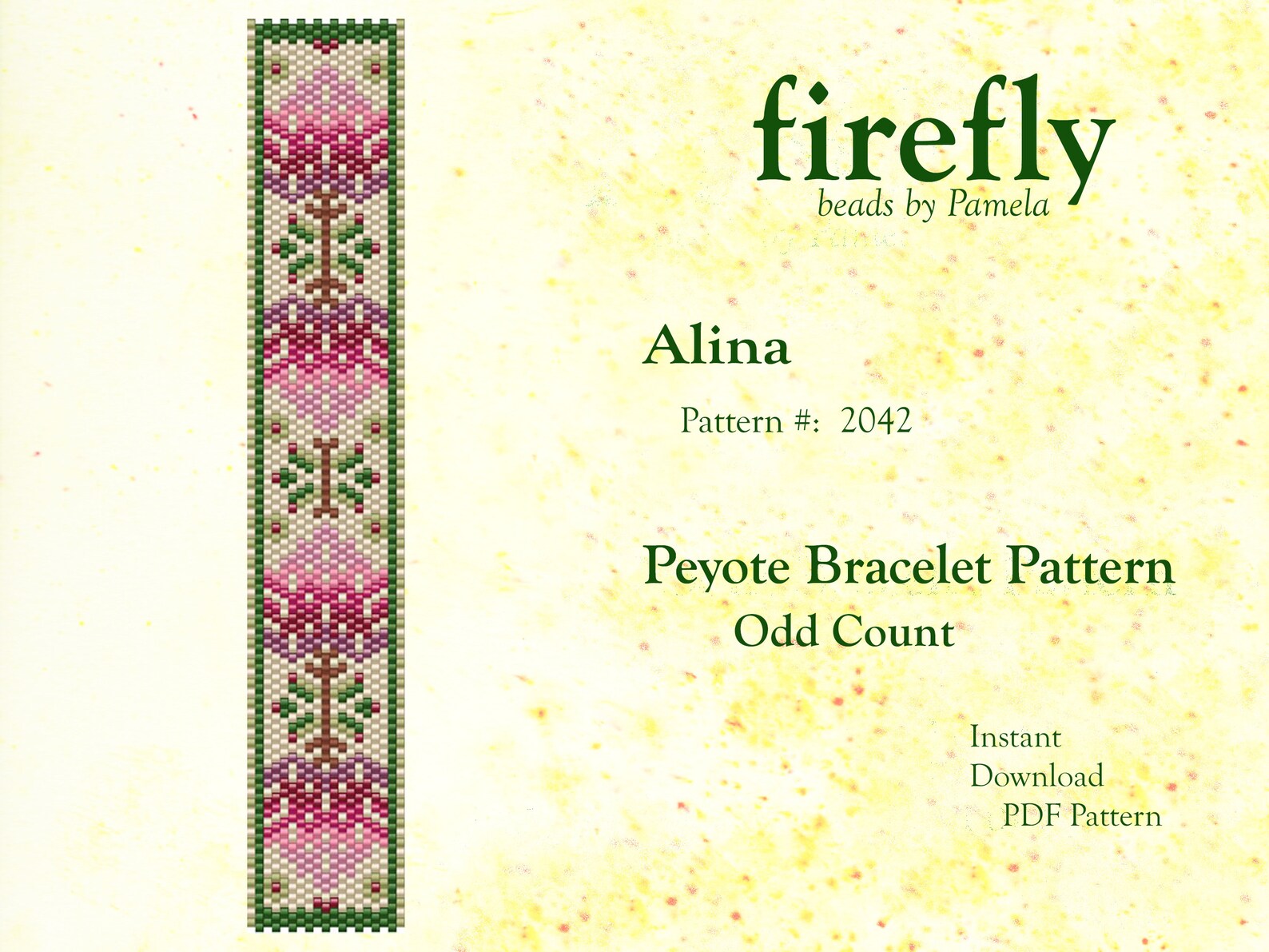 Alina – Peyote Bracelet Pattern Peyote Odd Count Miyuki Delica 11 ...