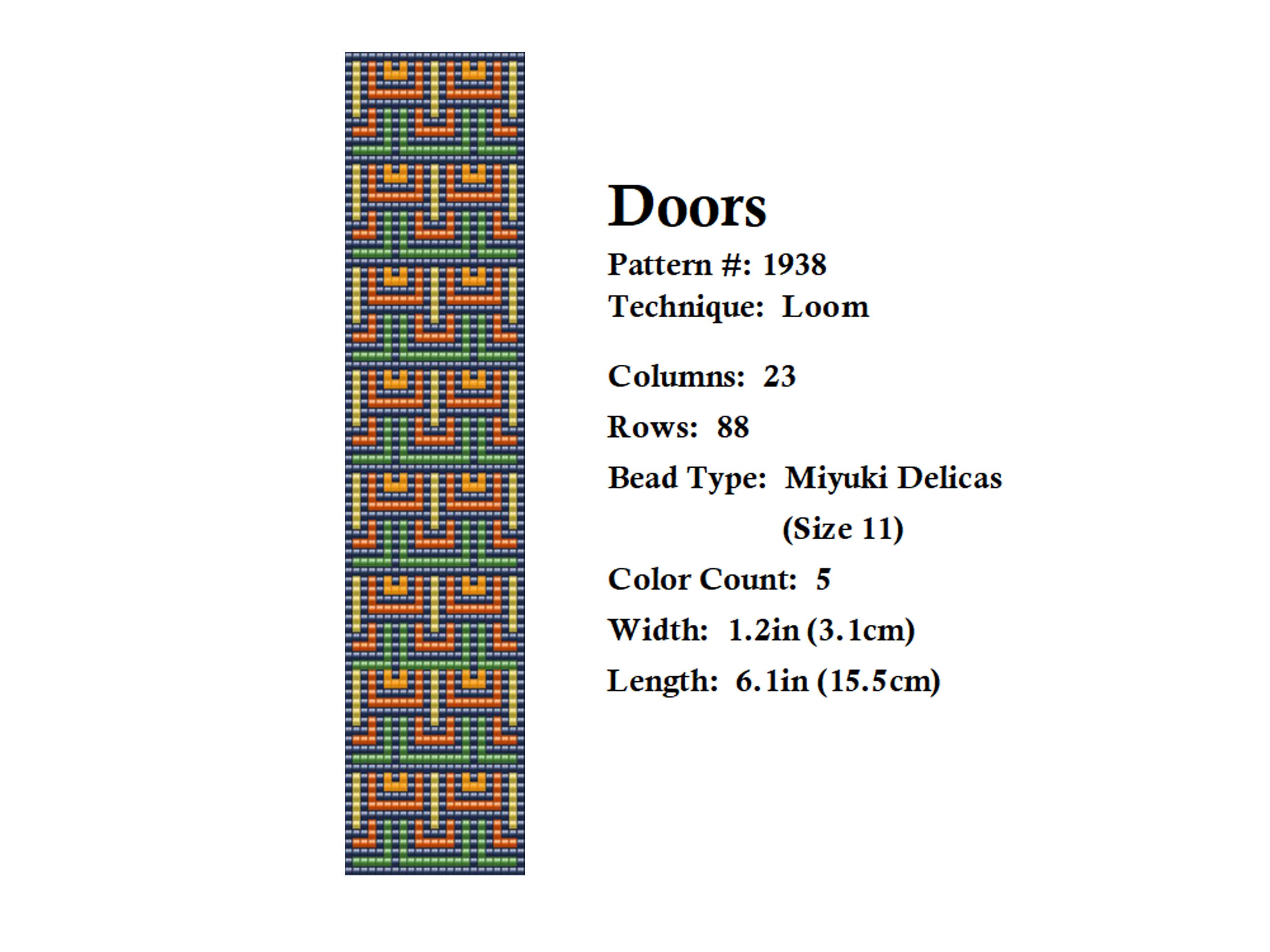 Doors Loom Bracelet Pattern – Miyuki Delica 11 (PDF Download) - Etsy