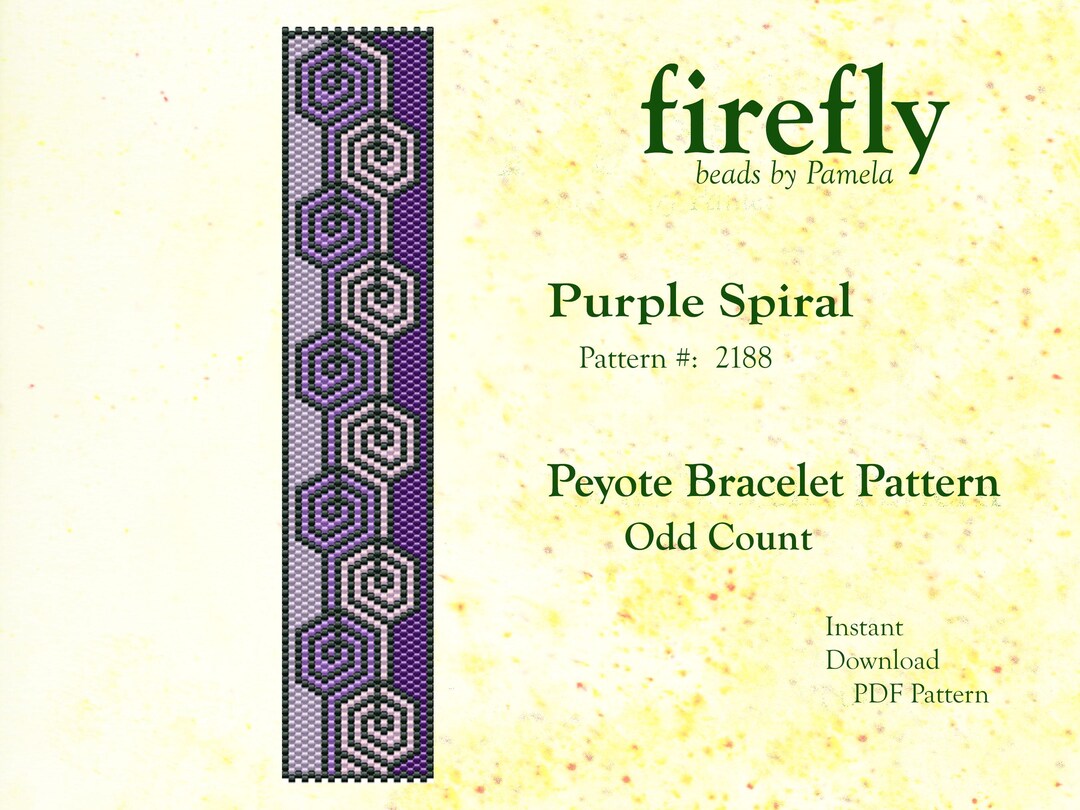 Purple Spiral – Peyote Bracelet Pattern Seed Bead Bracelet Pattern ...
