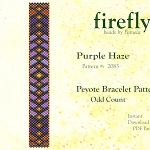Purple Haze – Peyote Bracelet Pattern Peyote Odd Count Miyuki Delica 11 ...