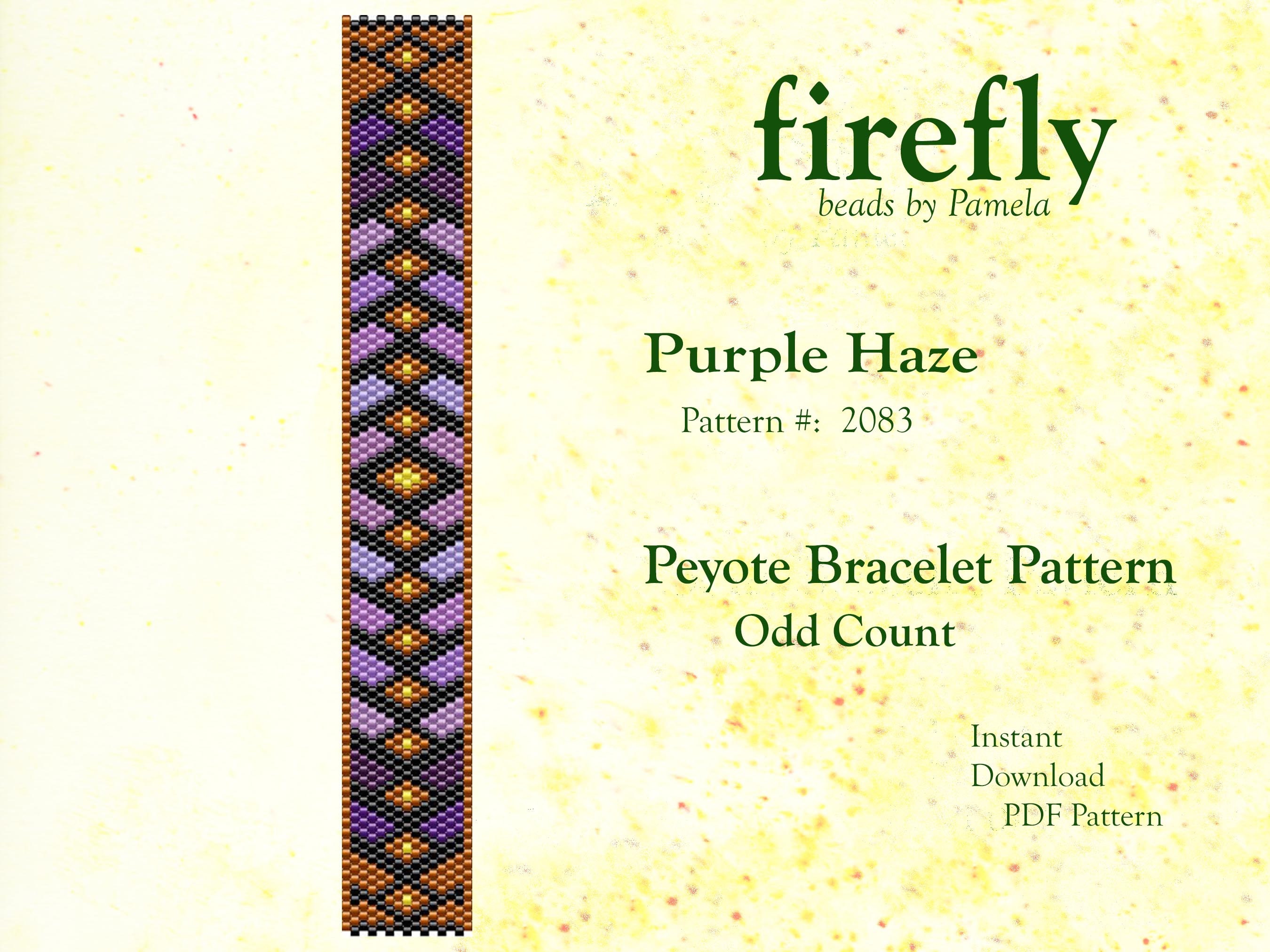 Purple Haze – Peyote Bracelet Pattern Peyote Odd Count Miyuki Delica 11 ...