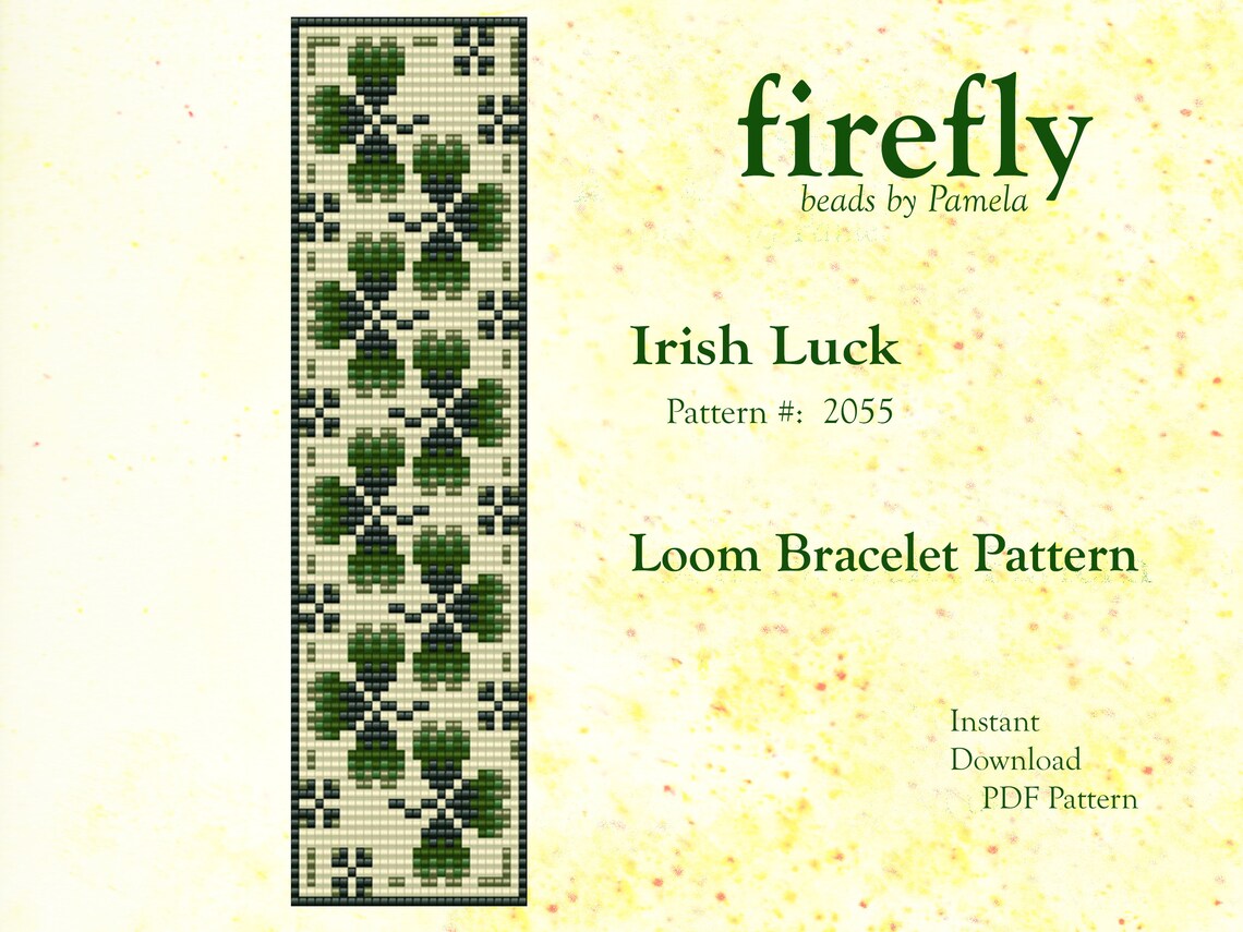 Irish Luck Loom Bracelet Pattern Loom Bead Stitch Miyuki Delica 11 ...
