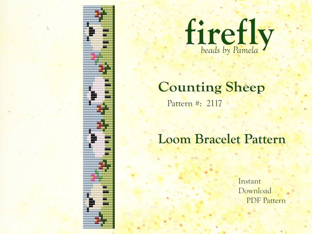 Counting Sheep – Loom Bracelet Pattern Loom Bead Stitch Miyuki Delica ...