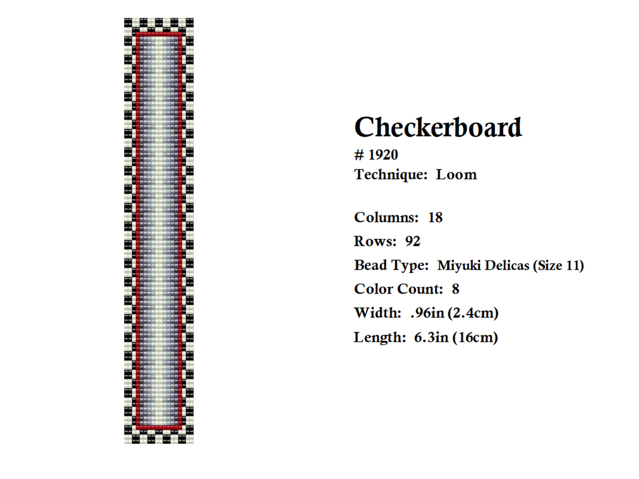 Checkboard Loom Bracelet Pattern Miyuki Delica 11 Instant Download PDF ...