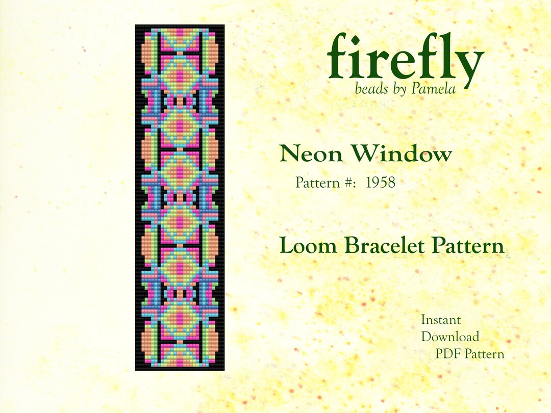 Neon Window Loom Bracelet Pattern – Miyuki Delica 11 (PDF Download) - Etsy