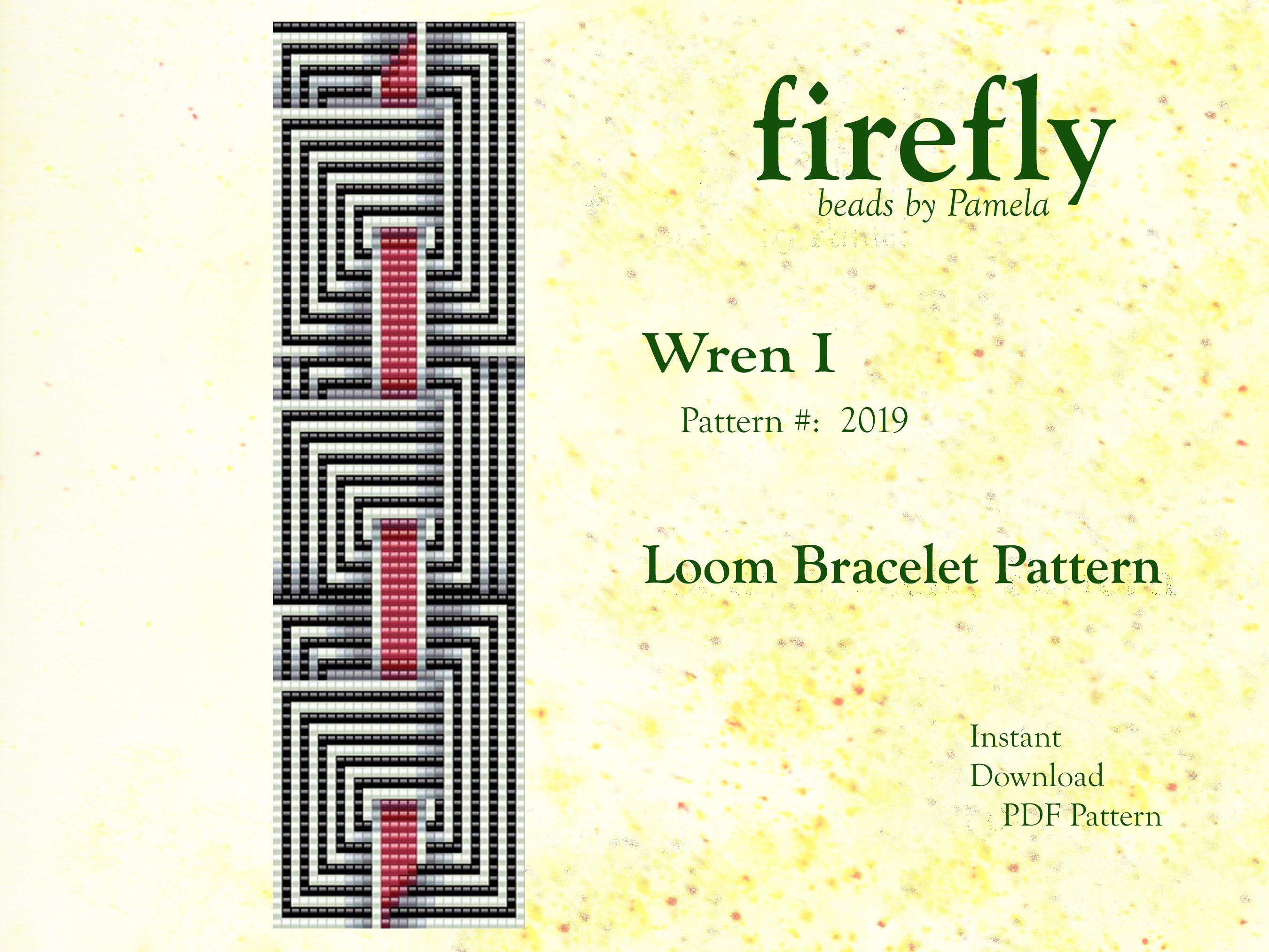 Wren I Loom Bracelet Pattern Loom Bead Stitch Miyuki Delica 11 Instant ...