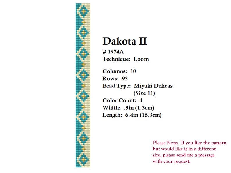 Dakota I and II – Loom Bracelet Pattern Loom Bead Stitch Miyuki Delica ...
