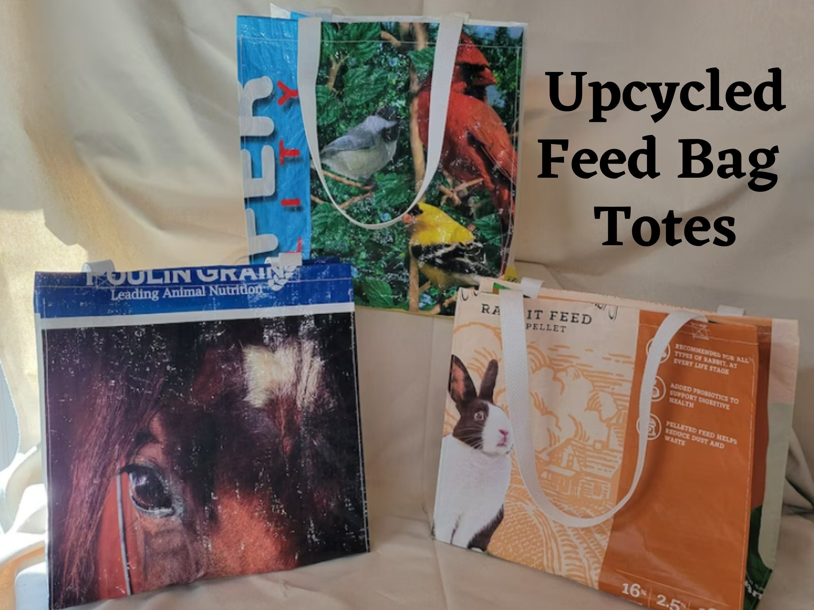 Feed Bag Tote, Feed Sack Totebag, Recycled Shopping Bag, Recycle ...