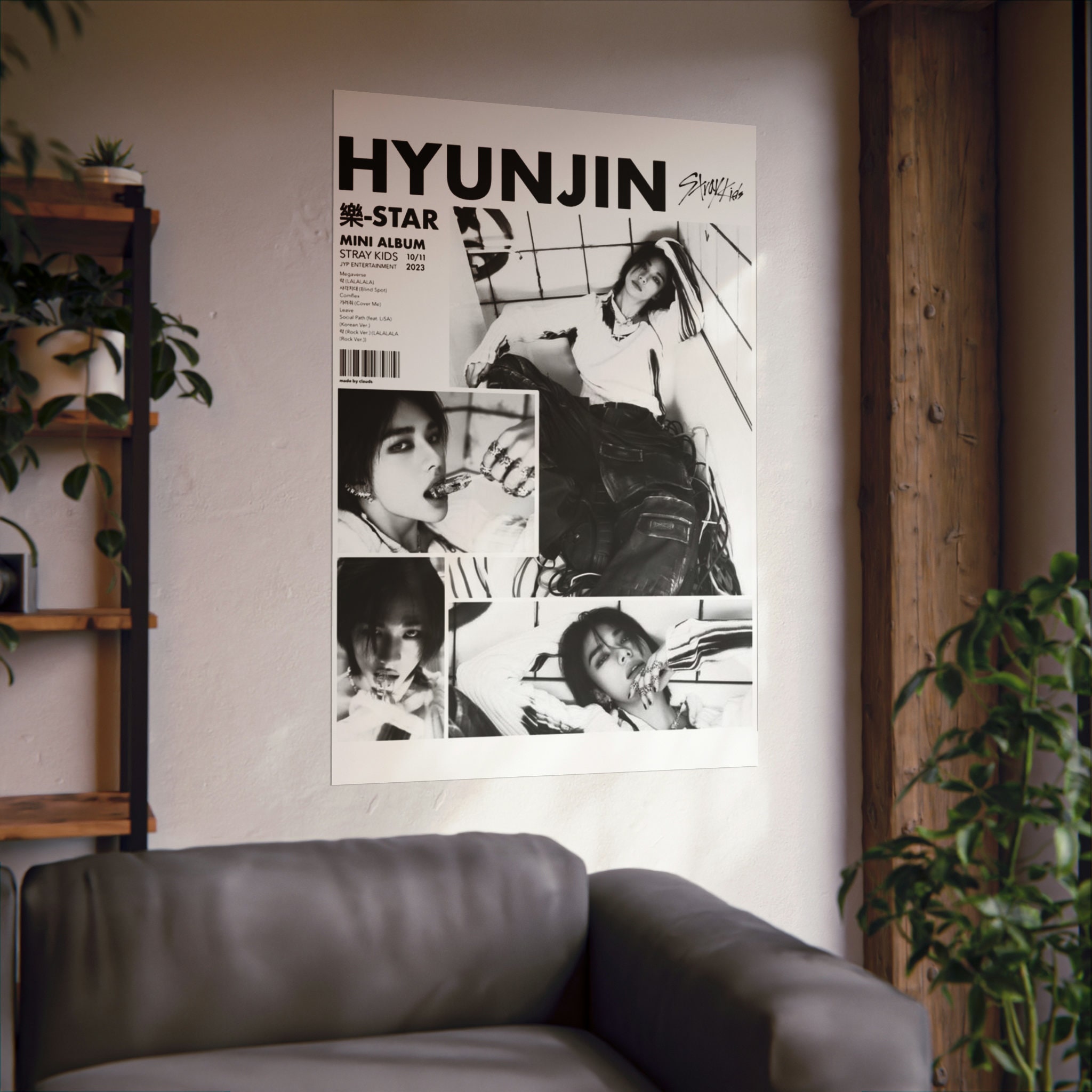 Straykids Hyunjin Poster,straykids Rock-star Album Poster,skz Print,skz ...