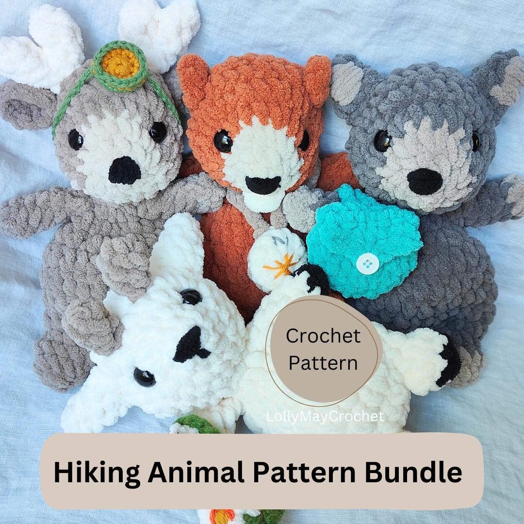 Hiking Animal Crochet Snuggler Pattern Bundle - English US Crochet ...