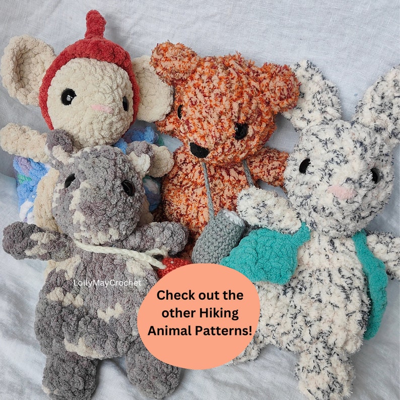 Brooklyn Hiking Bunny Snuggler Crochet Pattern - English US Crochet ...