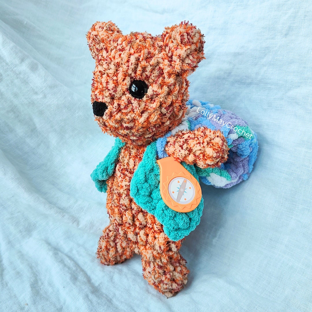 Birch Hiking Bear Snuggler Crochet Pattern - English US Crochet Terms ...