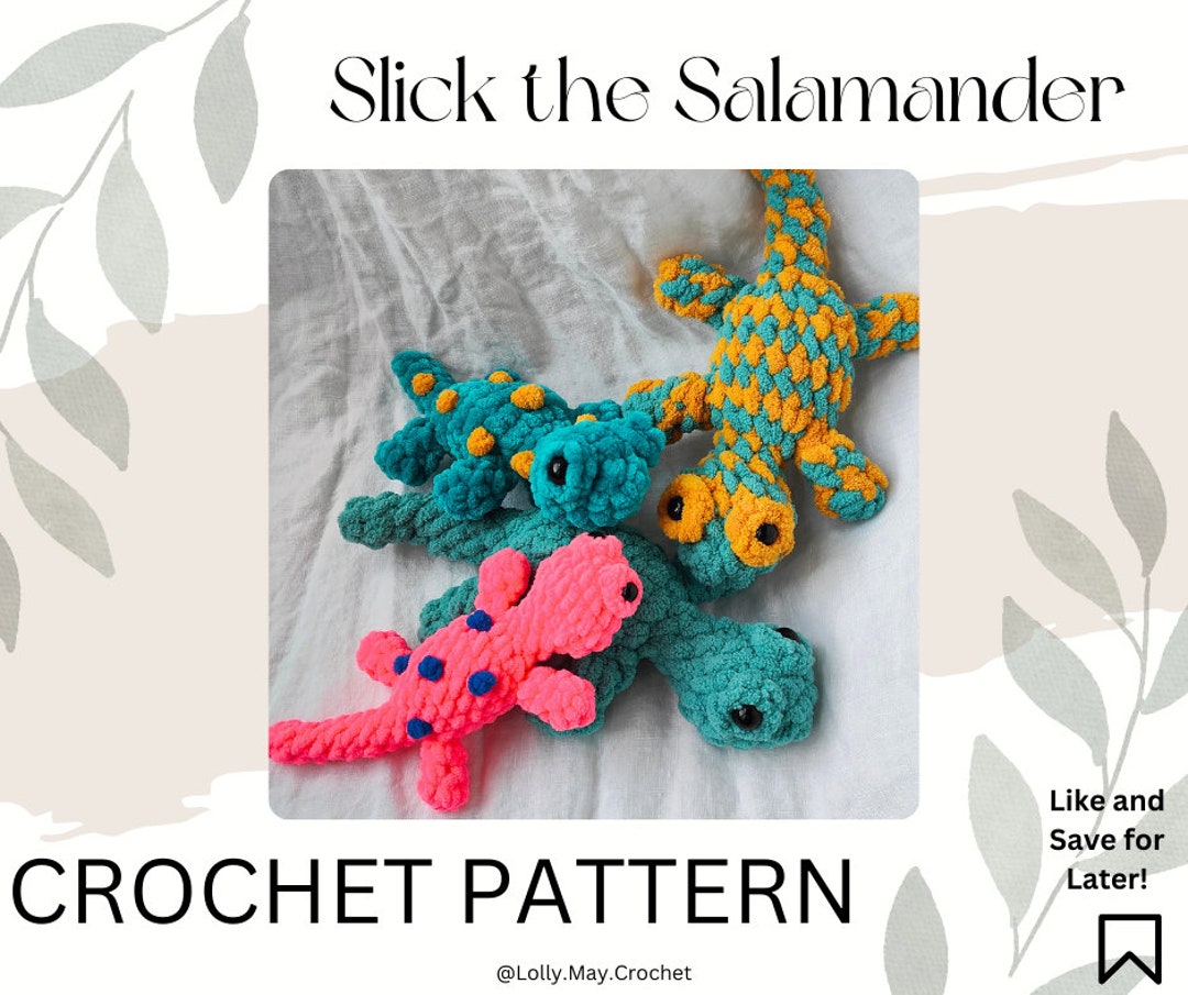 Slick the Salamander Crochet Lizard Amigurumi Pattern - English US ...