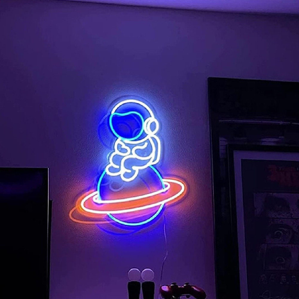 New Glowing Astronaut Neon Light - Etsy