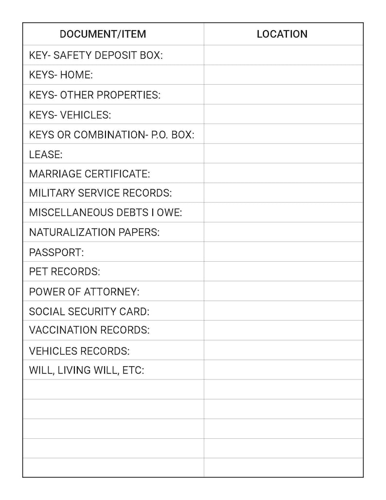 Death Planner Printable in Case I Die Book for Men, Women, and All ...
