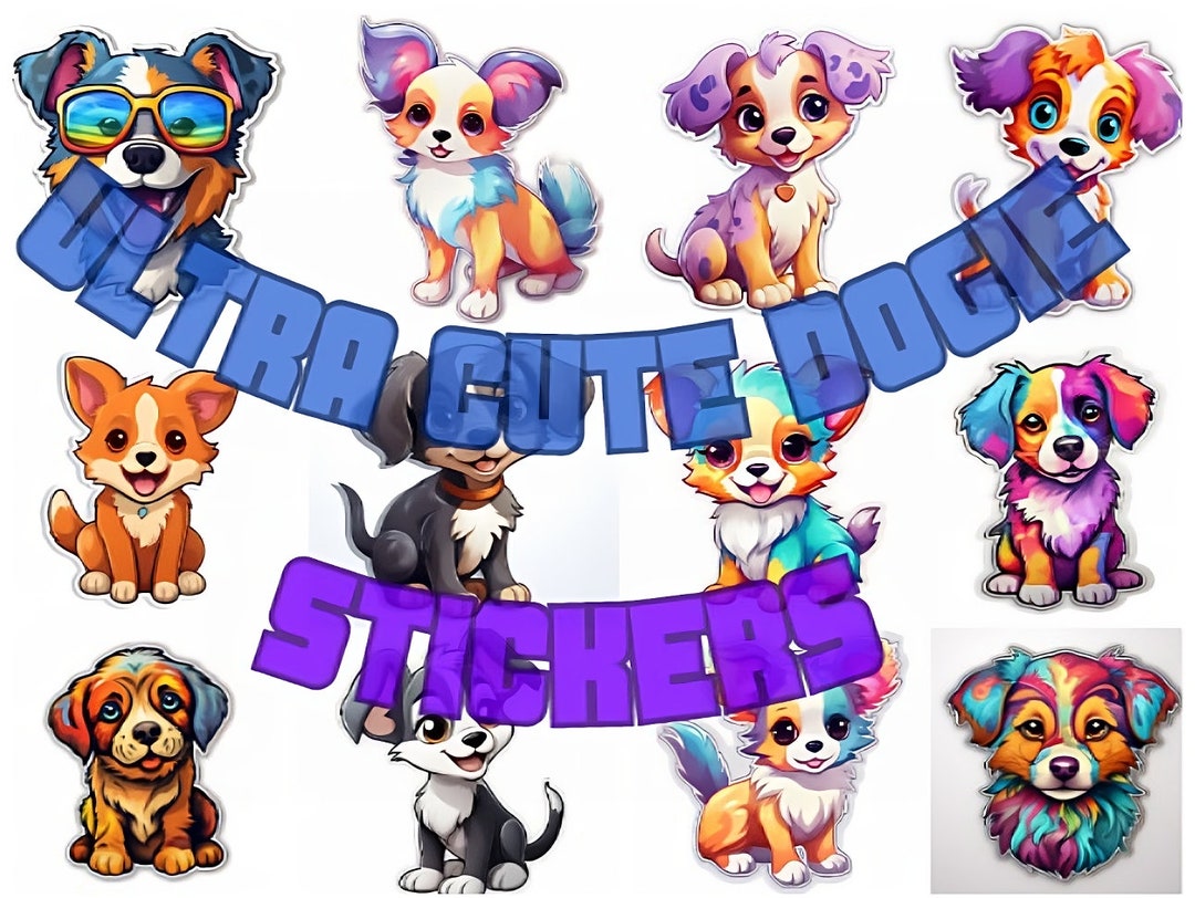 100 Pawsitively Adorable Digital Dog Sticker Pack – 100 Pooch Designs ...