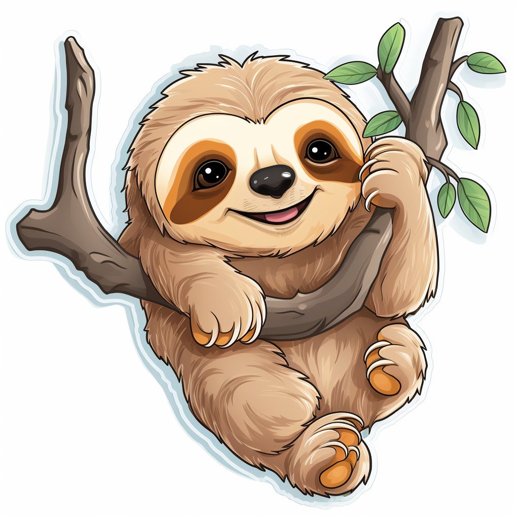 100 Ultra Cute Sloth Stickers - Adorable Sloth Decals - Planner ...