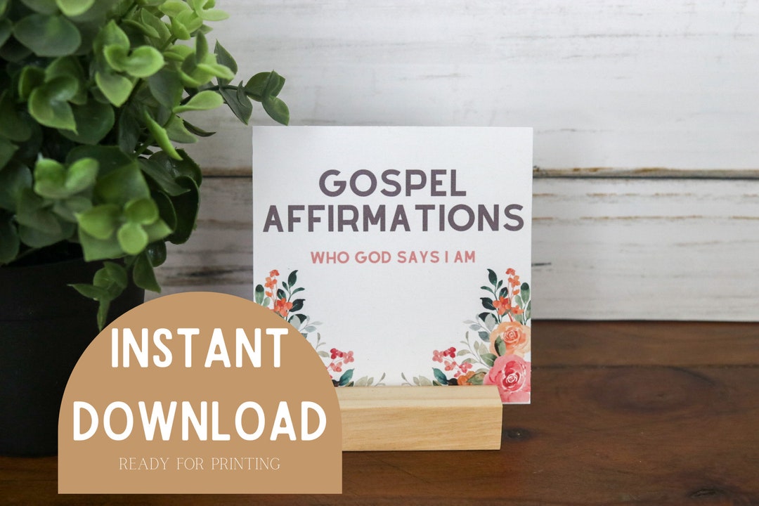 Gospel Affirmations Cards Who God Says I Am digital Download - Etsy