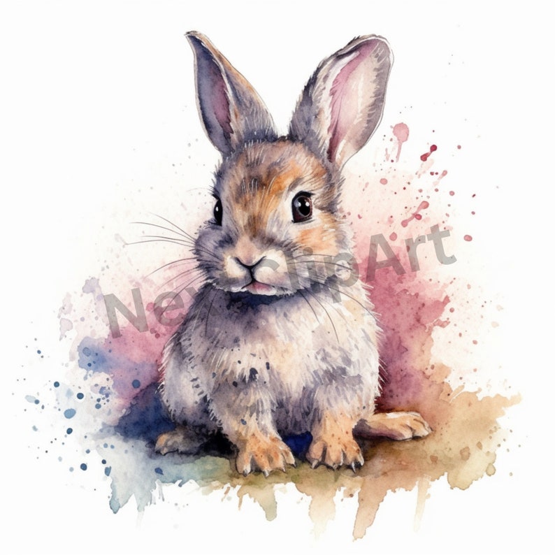 Set of 70, Watercolor Baby Bunnies Clipart - High Quality Images ...