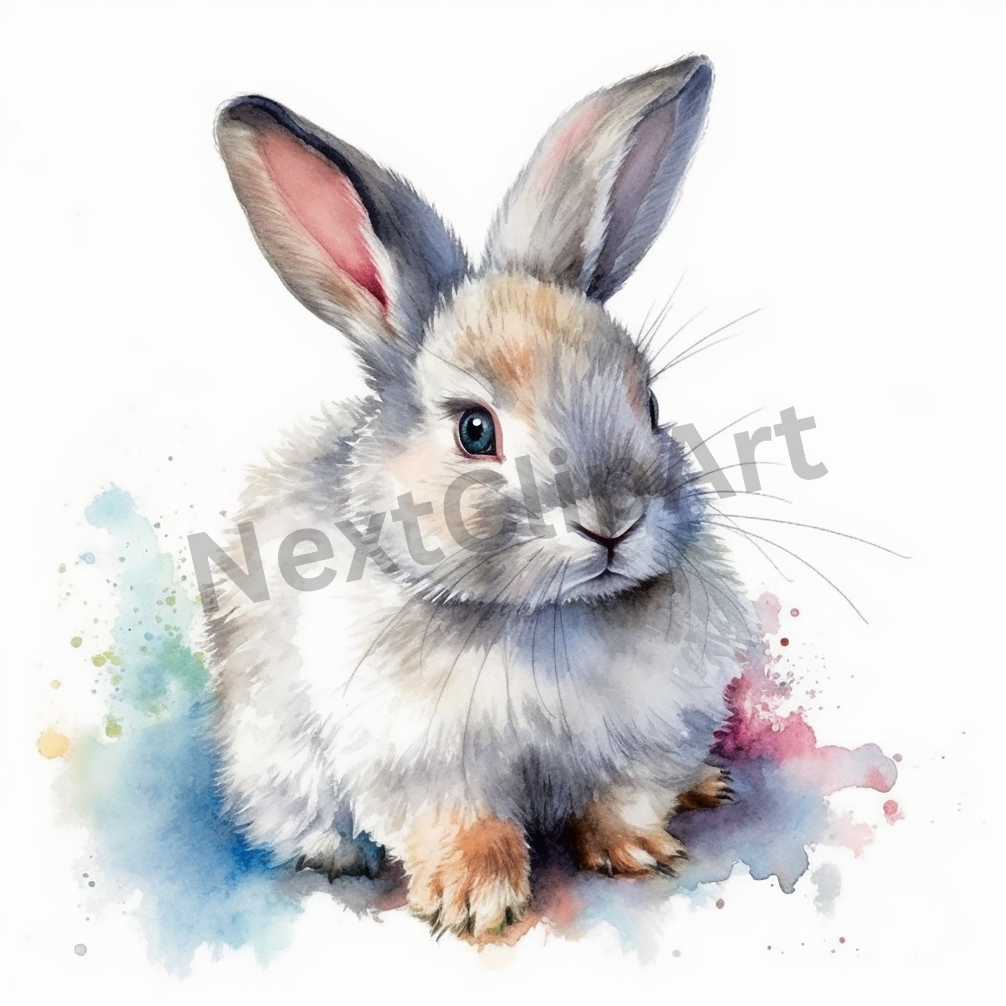 Set of 70, Watercolor Baby Bunnies Clipart - High Quality Images ...