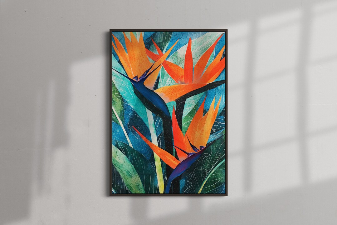 Strelitzia Reginae Illustration | Boho Floral Art Print - Printable ...