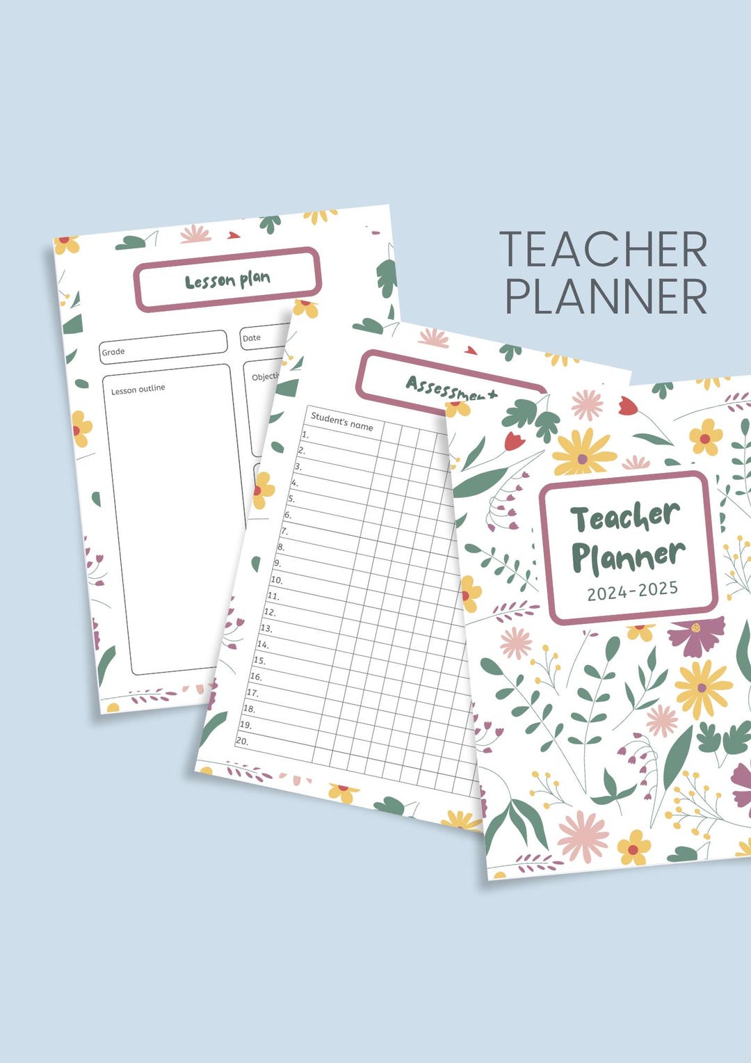 2024-2025 Teacher Planner Digital Printable Lesson Planner Weekly ...