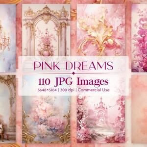 Big Bundle, Pink Junk Journal Paper, Digital Download, Watercolor ...