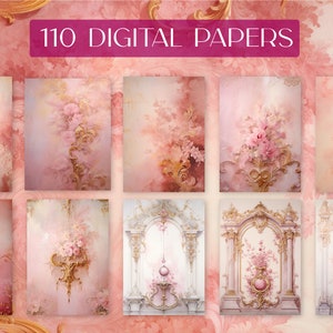 Big Bundle, Pink Junk Journal Paper, Digital Download, Watercolor ...